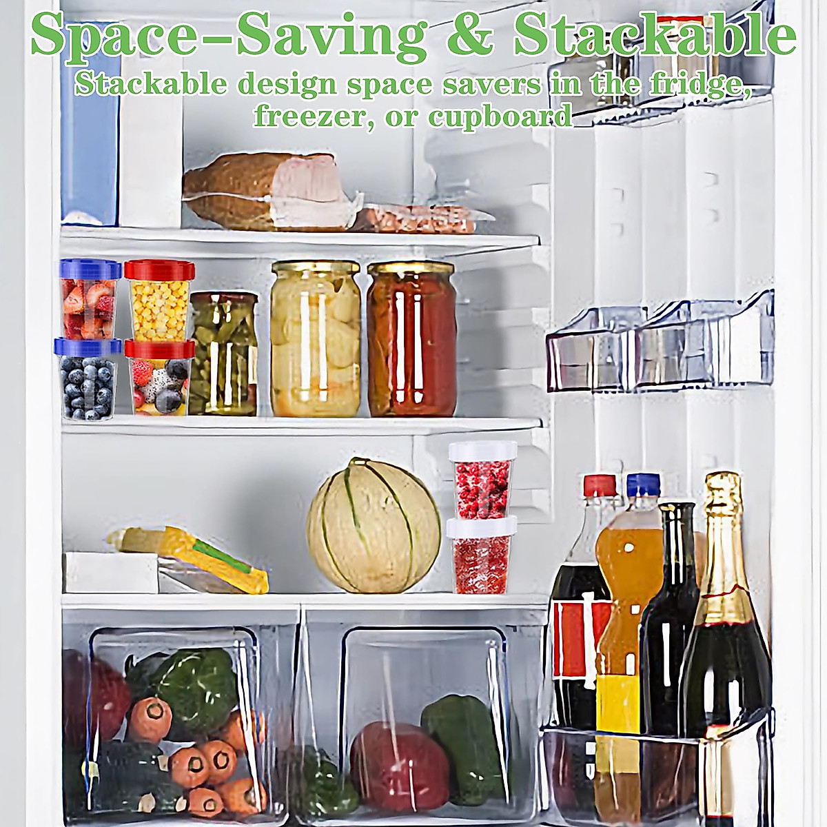 Yuzi Salad Dressing Container to Go - 4oz Small Containers with Lids Leakproof Condiment Containers, Reusable Plastic Sauce Containers Stackable Small Dipping Sauce Cups Set BPA-Free (10 Packs