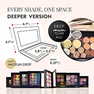 Deep Medium Z Palette Magnetic Makeup Palette, Empty Magnetic Palette, Universal Magnet makeup palette for Eyeshadows, Powders, Customizable Beauty Organizer with Clear Window
