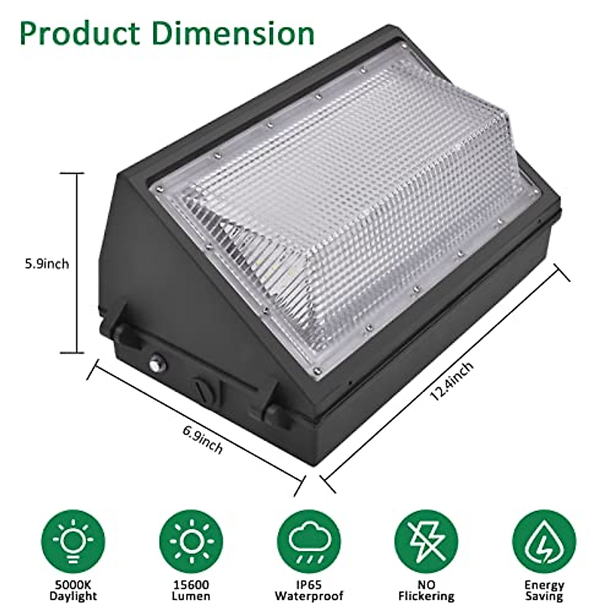 SZGMJIA 120W LED Wall Pack with Dusk to Dawn Photocell, 5000K Daylight, 15600LM, 600 Watt HPS/HID Replacement with ETL Listed, Commercial and Industrial Outdoor LED Security Lighting for Parking Lots