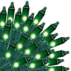 Christmas Lights Indoor Outdoor, 150-count Lights Incandescent Mini String Light, 120V UL Certified Green Wire Lights for St Patricks Day Patio, Holiday, Party, Home, Garden, Easter Decorations, Green