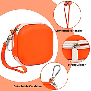 Boobowl Hard Case Compatible with SIMO/for Skyroam Solis Lite 4G LTE Portable WiFi Mobile Hotspot, Travel Router Storage Bag with Mesh Pocket for Rechargeable Batteries, Charger (Box Only)-Orange