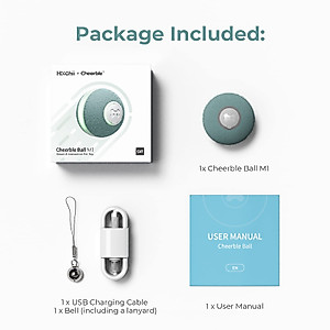 Cheerble Interactive Cat Ball Toy, Automatic Moving Ball Puzzle Toy for Indoor Cat Kitten, Smart Anti-Depression Pet Toy Fun Gift with Light (Green)