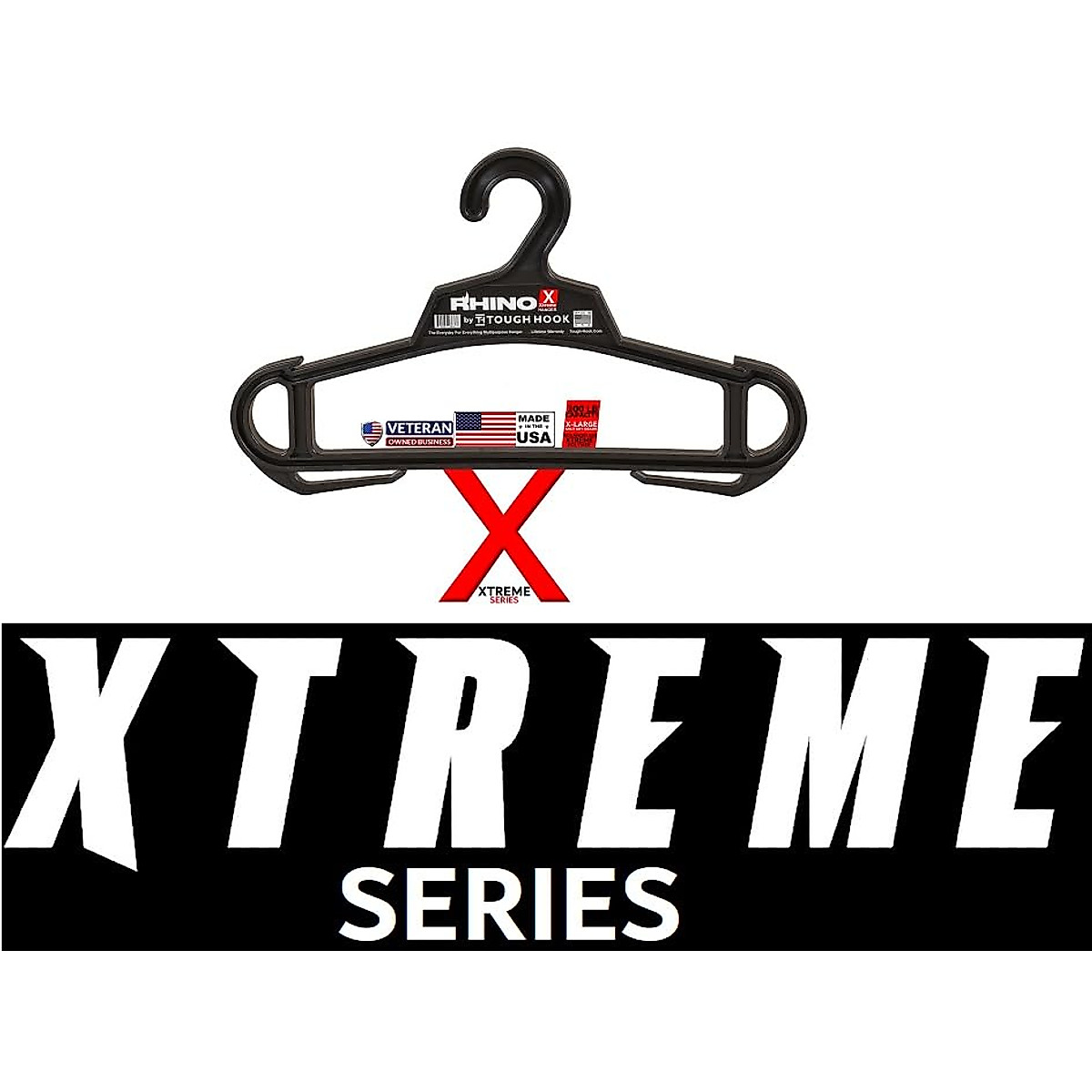 Tough Hook Rhino Xtreme Hanger, Black, Heavy Duty, 200 lb Capacity, Triangular, ABS Resin