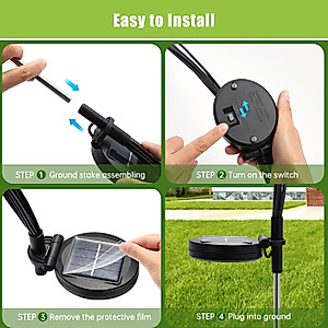 Flumy Solar Lights Outdoor Waterproof 8 Pack, Upgraded Outdoor Solar Lights for Yard Patio Garden Decor, Solar Lights for Outside Gardening Supplies, Firefly Garden Lights Solar Powered Outdoor