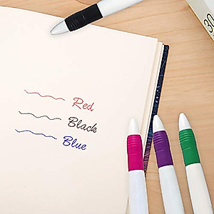 SMTTW Neck Pens in a Rope Retractable Pen on Lanyard 2 Colors Ink Ballpoint Pen with Chain for Nurses Students, Office School Home Supplies (5 Pack)