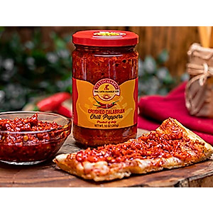 Crushed Calabrian Chili Pepper, Paste/Spread/Sauce, Hot, Savory, Delicious, TuttoCalabria,10 oz, (285g)