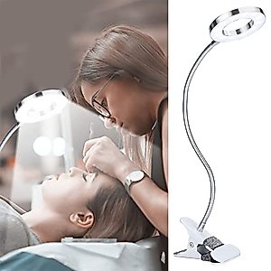 Duevin Clip Lamp USB Circle Makeup Lamp LED Portable Desk Light LED Tattoo Lamp Portable Tattoo Reading Light for Eyebrow Eyelash Extension Watch Repair Energy Saving Bright Reading Light