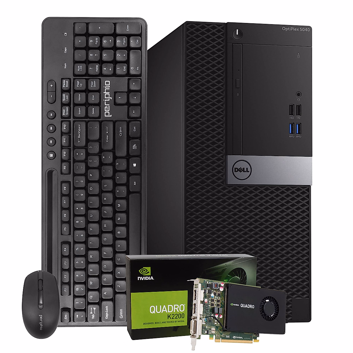 Dell Optiplex 5040 Tower Computer, Intel i5 3.20GHz, 16GB DDR3 RAM, 1TB SSD + 4TB HDD, NVIDIA Quadro K2200 (4GB), WiFi + Bluetooth, Wireless Keyboard + Mouse, Windows 10 Pro
