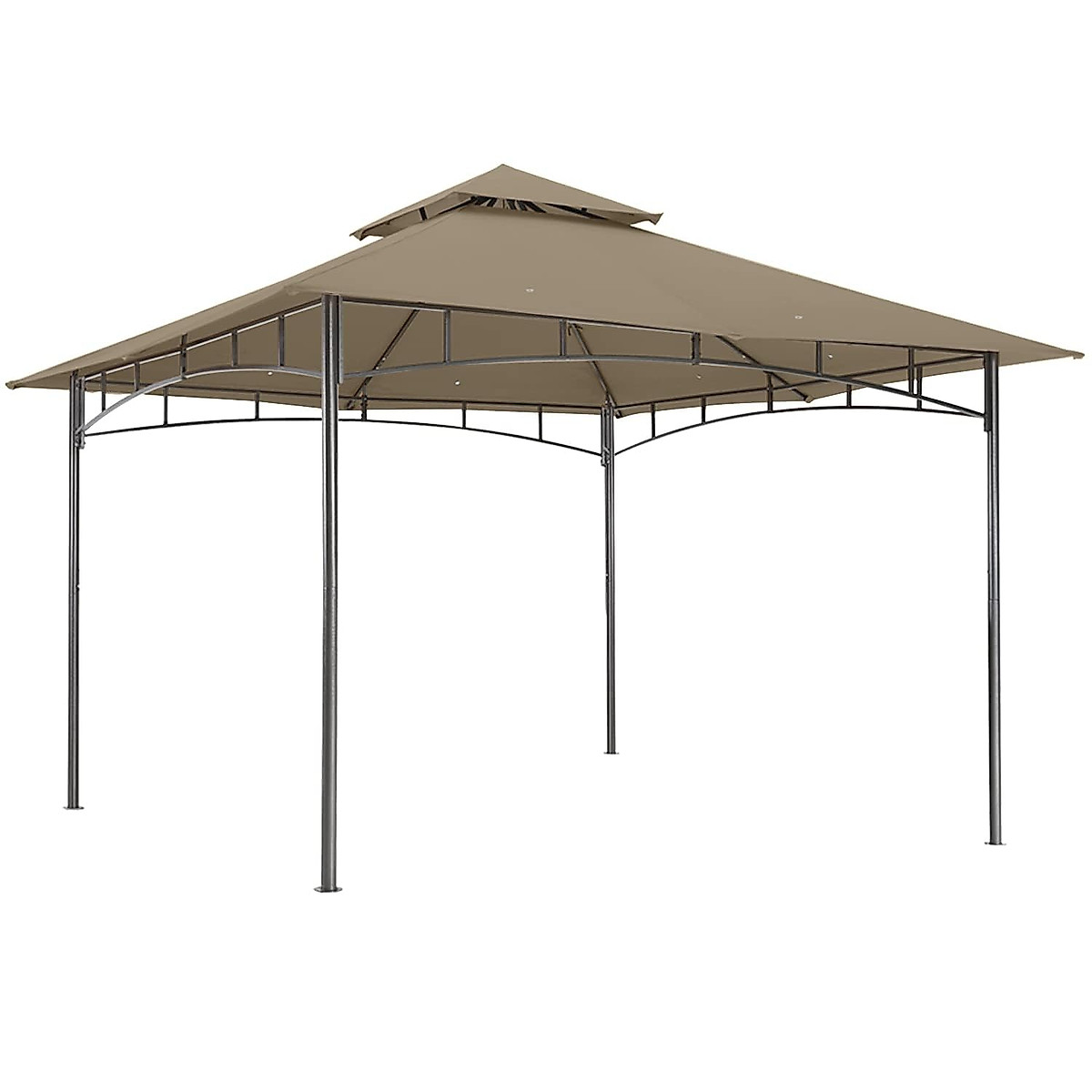 ABCCANOPY Gazebos for Patios 10x10 - Outdoor Steel Frame Gazebo for Lawn Backyard Garden Deck (Khaki)