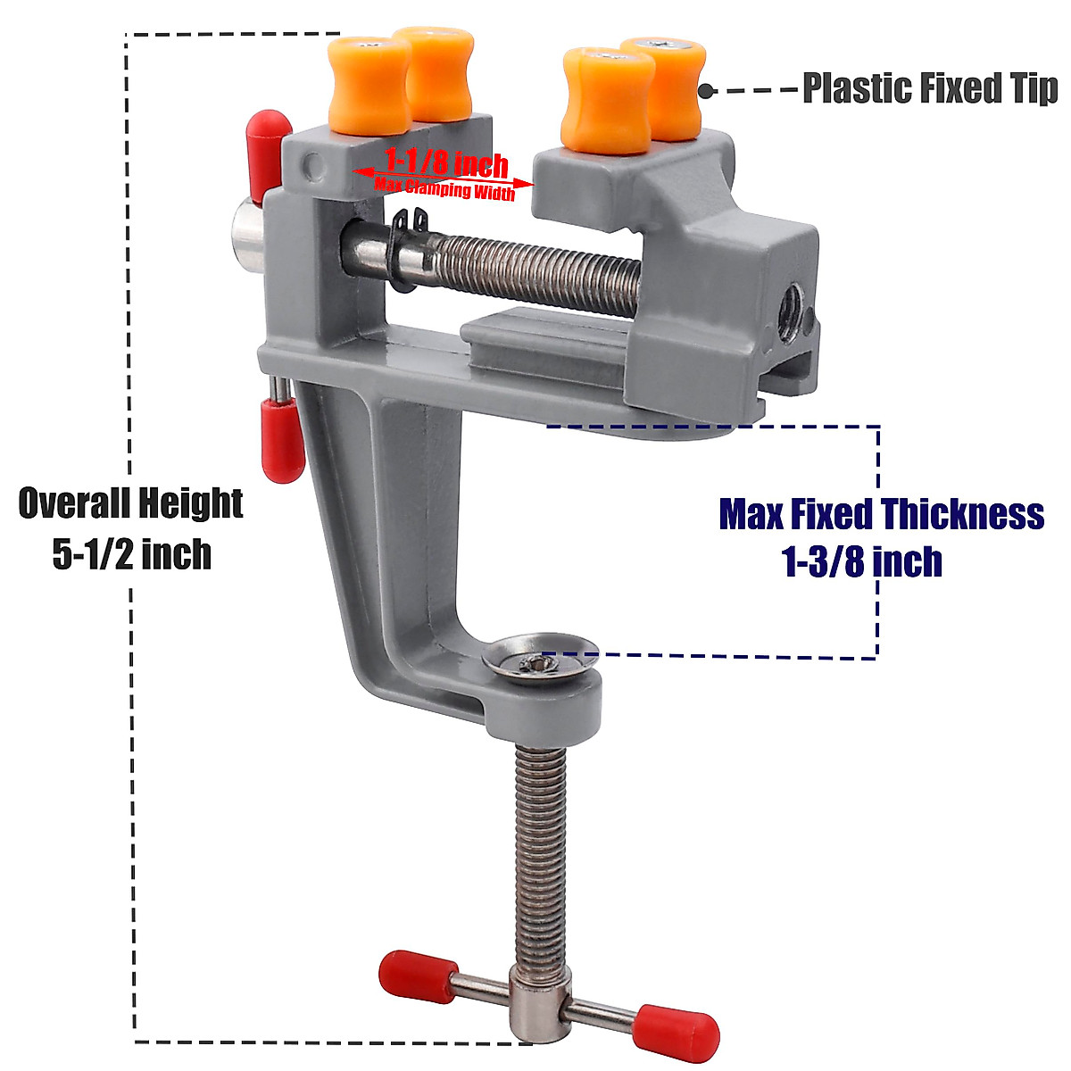 Yakamoz Mini Bench Vise Small Table Vice Clamp on Vise Drill Press Vise Workbench Vice for Jewelry Making Wood Carfit DIY Breads Watch Repairing