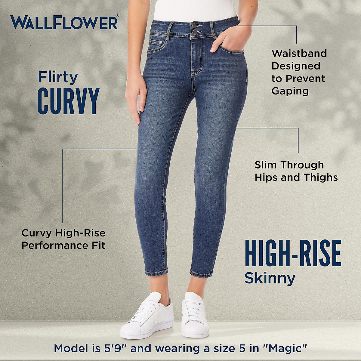 WallFlower Women's Flirty Curvy Skinny High Rise Insta Stretch Juniors Jeans (Standard and Plus), Pia, 11