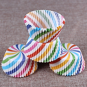 STARUBY Cupcake Baking Paper Cups Muffin Cupcake Liners Colorful Rainbow Combo Disposable Baking Cups Set Standard Size,Pack of 400
