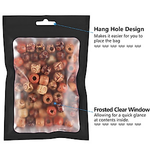 100 Pieces Resealable Mylar Bags with Clear Window Smell Proof Bags Packaging Bags Foil Pouch Zip Bags for Food Self Sealing Storage Supplies (Black, 2.75×3.93 inches)