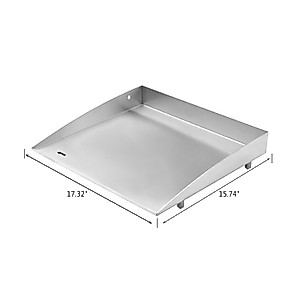 Stanbroil Stainless Steel Flat Top Griddle, Gas Grill Griddle for Blackstone 1650 Portable Propane Fuelled Tabletop Grill with Front Grease System - 17 Inches