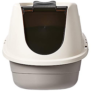 Amazon Basics No-Mess Hooded Cat Litter Box, Large, Multicolor, 24 in x 18 in x 17 in