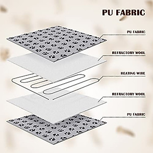 Chicken Heating Pad Chicken Coop Heater 110V Power 20W Electric Heating Mat Heated Bed Adjustable Heated Pad Blankets Warming Bed Mats with Chew Resistant Cord for Chicken Pet Supplies