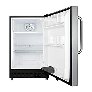 Summit Appliance ALR47BCSS 20" Wide Built-In All-Refrigerator, ADA Compliant, 3.53 cu.ft Capacity, Temperature & Open Door Alarms, Automatic Defrost, Stainless Steel Cabinet, Interior Light