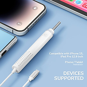 ScopeAround Otoscope, 3.9mm Ultra-Thin Ear Camera with 6 LED Lights, Digital Otoscope with Ear Wax Removal Tool, USB Plug & Play Ear Wax Camera Compatible with iPhone 15/Android