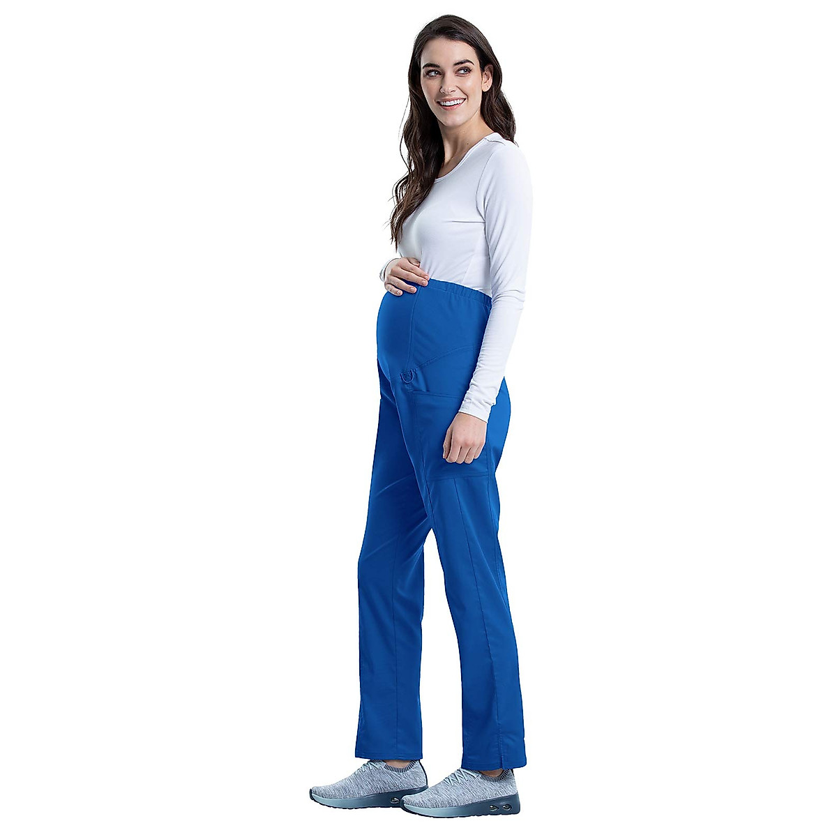 Cherokee Women Scrubs Pant Workwear Revolution Maternity Straight Leg Plus Size WW155, 3XL, Royal