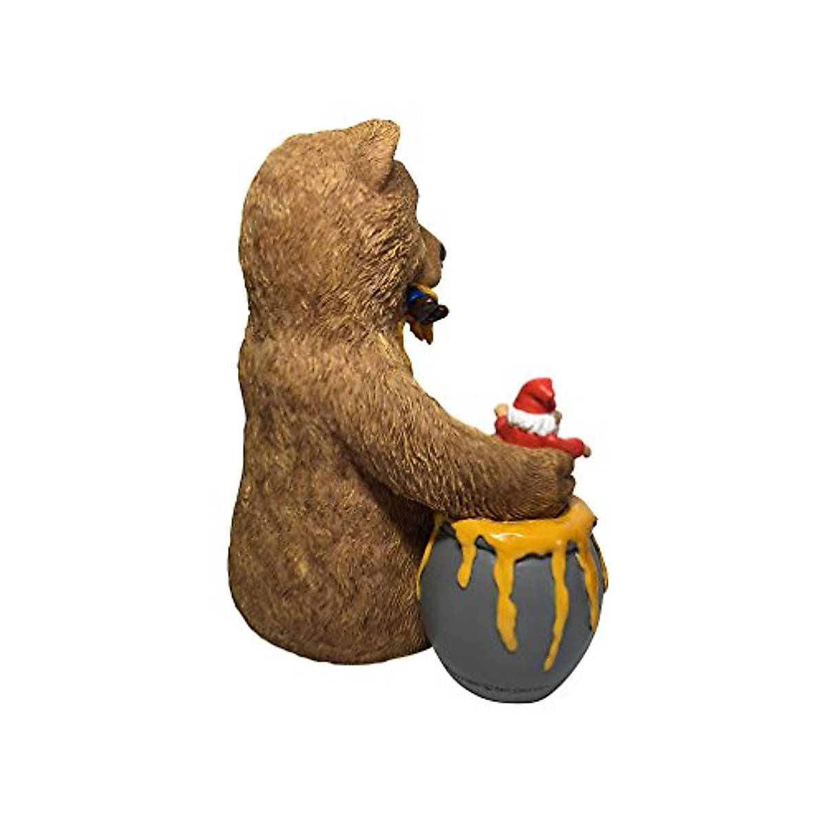 GlitZGlam Miniature Bear and Gnomes with Honey - A Garden Gnome Statue for Your Fairy Garden