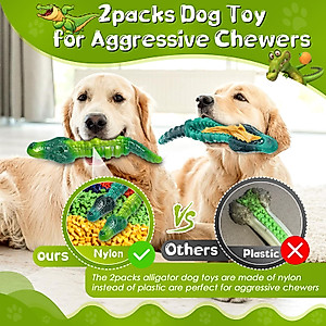 Jeefome Large Dog Chew Toys: 2 Packs Indestructible Dog Toys for Aggressive Chewers - Tough Dog Toys for Large Breeds