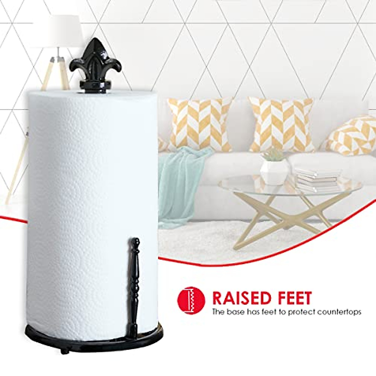 Home Basics PH44395 Cast Iron Fleur De Lis Paper Towel