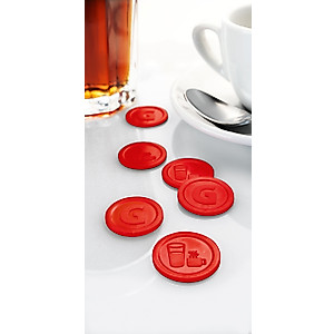 Sigel WM006 Tokens Drinks, red, Ø 0.98 inch, 100 pcs.