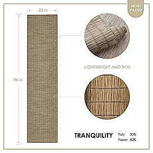 GoDear Design Faux Grasscloth Textured Wallpaper for Bedroom Living Room, Contact Paper for Wall Décor and Doors, Single Roll Wall Covering, 23" W x 96" L Non-Pasted Paper, Tranquility