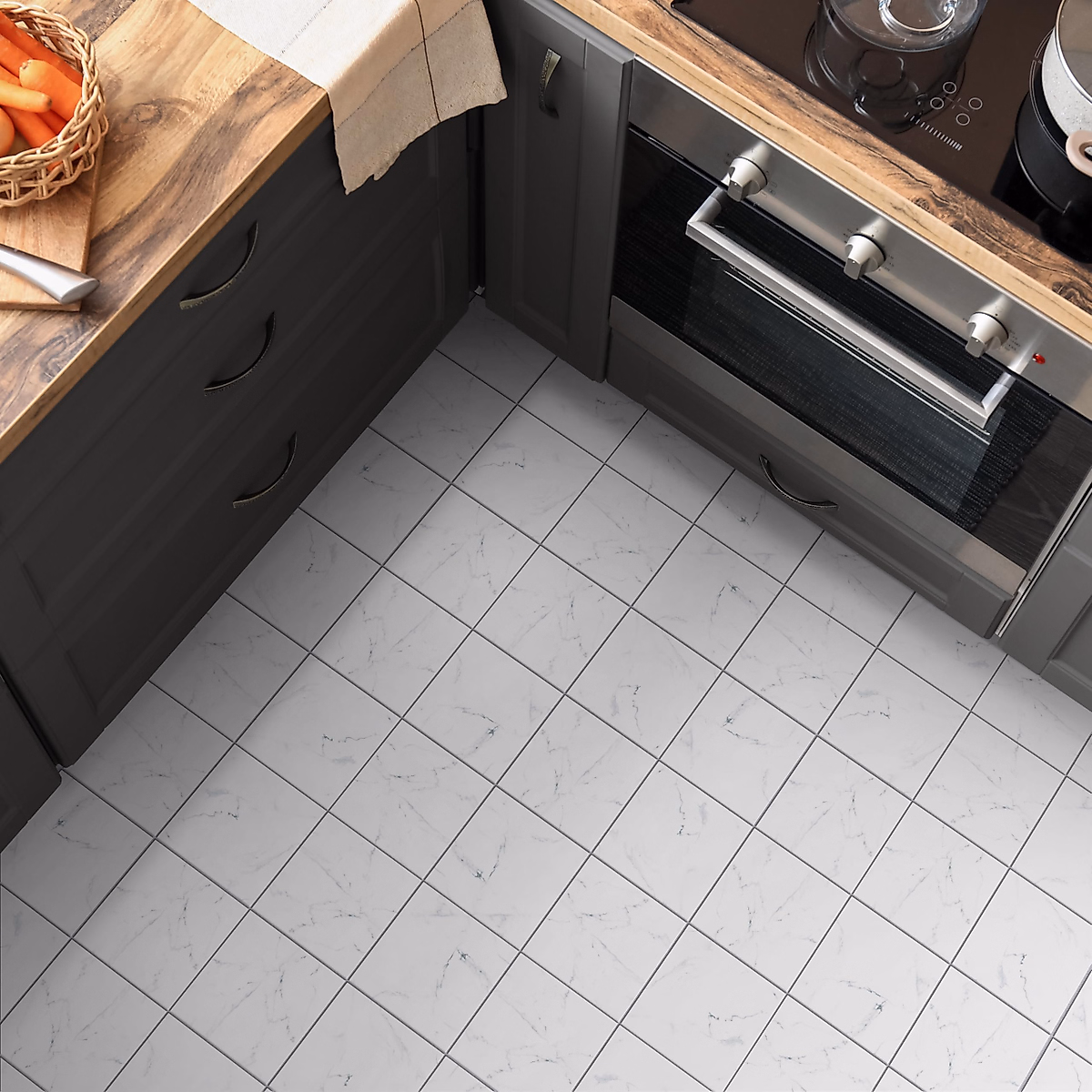 Merola Tile Timeless Calacatta 9-3/4" x 9-3/4" Porcelain Floor and Wall Tile