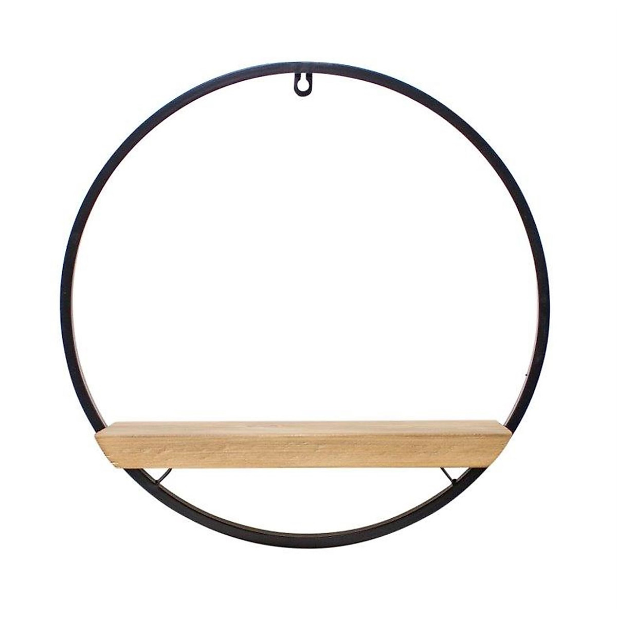 Melrose Indoor Modern Home Decorative Circle Shelf Iron/Wood