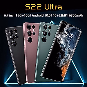 Unlocked Smartphone 6.7inch Cell Phone S22 Ultra 2+16GB HD Full Screen Straight Talk Phone Dual Sim Unlocked Boost Android Mobile Phone (Rose Gold)