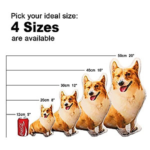 VEELU Custom Face Pillow Personalized Dog Cat Shaped Pillow, Custom Handmade Double-Sided 3D Printing Photo Pillow Soft Plush Toy Home Sofa Car Seat Decorative Unique Birthday Gift Height 20 Inch