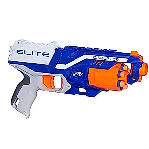 NERF Disruptor Elite Blaster - 6-Dart Rotating Drum, Slam Fire, Includes 6 Official Nerf Elite Darts - for Kids, Teens, Adults (Amazon Exclusive)