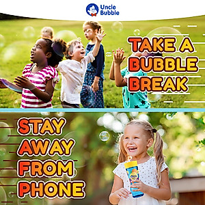 Uncle Bubble Giant Bubble Wands | 3-Piece Set Pack - includes Wand, Big Bubble Sword and 8oz Ultra Bubble Solution | Outdoor Toy for Kids, Boys, and Girls (Giant Bubble Wands, UB112, 1, UB112)