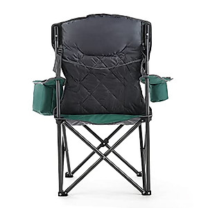 ARROWHEAD OUTDOOR Portable Folding Camping Quad Chair w/ 6-Can Cooler, Cup & Wine Glass Holders, Heavy-Duty Carrying Bag, Padded Armrests, Headrest & Seat, Supports up to 450lbs, USA-Based Support