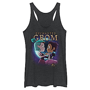 Disney Owl House Grom Women's Racerback Tank Top, Black Heather, Small