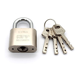 WANLIAN 40mm Compact Master Lock with 4 Keys, Champagne Gold