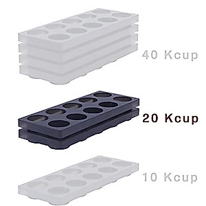 wobivcs Coffee Pod Storage Organizer for Kitchen Drawer Holders 20 K CUP, Premium Plastic Tray With Non-slip mat