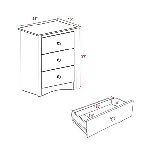 Home Square Contemporary 3 Piece Bedroom Set with Bedroom Dresser and 2 Piece 3-Drawer Nightstand in Black