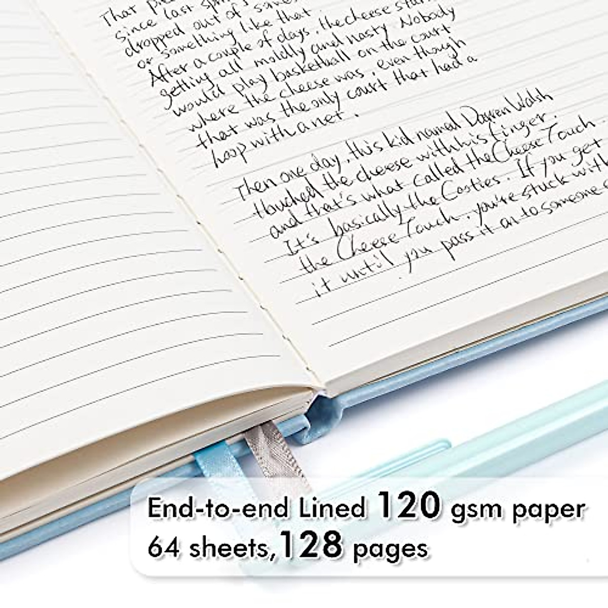 12 Pack Notebooks Journals Bulk with 12 Black Pens, Feela A5 Hardcover Notebook Classic Ruled Journal Set with Pen Holder for School Business Work Travel Writing, 120 GSM, 5.1”x8.3”, Light Blue