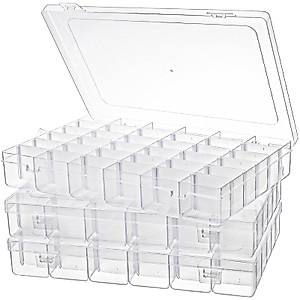 Tosnail 3 Pack 36 Compartments Clear Plastic Craft Storage Organizer Small Parts Organizer with Dividers