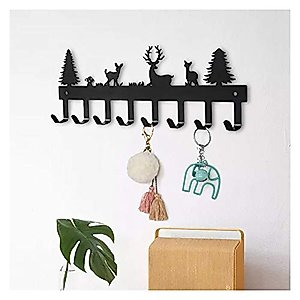 Coat Rack Wall Mount Wall-Mounted Coat Hook Animal Decoration Storage Rack Coat Hook Hanger Viscose Coat Hook Rack Free Punching Hook Wall Hooks (Color : Black)