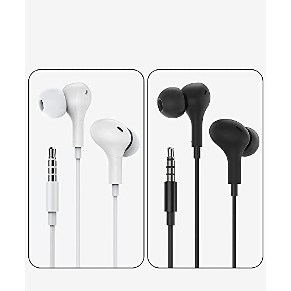 3.5mm Earbuds Wired Earphones In Ear Headphones w Microphone Compatible with Samsung Galaxy A13 A12 A03s A02s A52 A11 A10e S10 S9, Moto G Power G Stylus G Pure, Blu G91 F91 TCL A3 10 SE Nokia (Black)