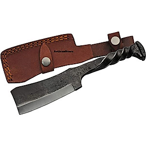 Medieval Iron Hunting Knife, 9'' inch With Leather Case Viking Knife