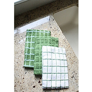Ritz 100% Cotton Terry Kitchen Dish Towels, Highly Absorbent, 25” x 15”, 3-Pack, Cactus Green