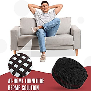 Houseables Chair Webbing, Elastic, Elasbelt, Two Inch (2") Wide, Forty Ft (40') Roll, Latex, Band, DIY Upholstery, Lawn Furniture, Repair and Modification, Stretchy Spring Alternative, Sofa, Couch, Chair