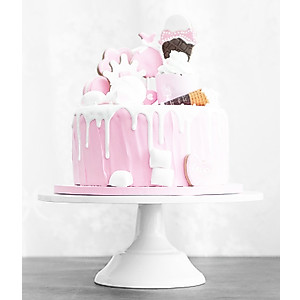 VILAVITA 2-Set Modern Cake Stands Round Cake Stand Cupcake Stands for Baby Shower, Wedding Birthday Party Celebration, White