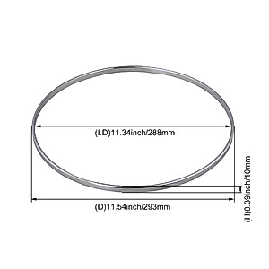 BQLZR 11.34 Inch Chrome Nickel Plated Banjo Tension Hoop Banjo Flanges Banjo Parts 11.34x11.54x0.39inch(IDxDxH)