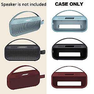 JCHPINE Silicone Cover Case for Bose SoundLink Flex Bluetooth Portable Speaker(1st Gen), Protective Skin Sleeve for Bose SoundLink Flex Speaker Accessories (Only Silicone Case) (Carmine Red)