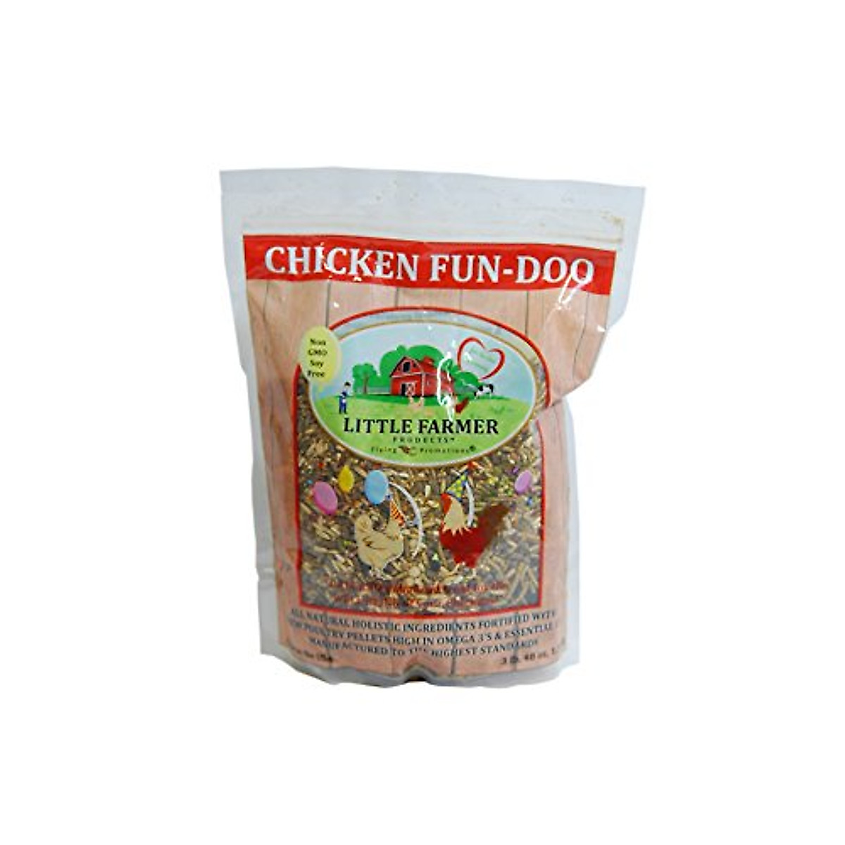 LITTLE FARMER PRODUCTS Chicken Fun-DOO Non-GMO, Soy-Free Chicken Treat | Premium Poultry Meal Worm, Vegetable & Herb Mix (3 lbs)